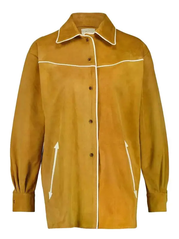 PAULA Narcisa Suede Embroidered Shirt - Neutrals
