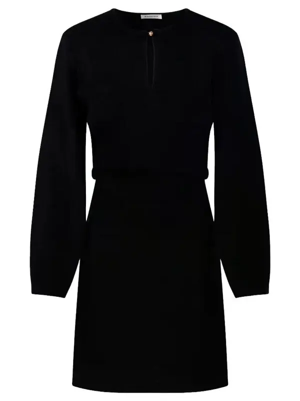 BY MALENE BIRGER Giana Keyhole-detail Long-sleeve Mini Dress - Black