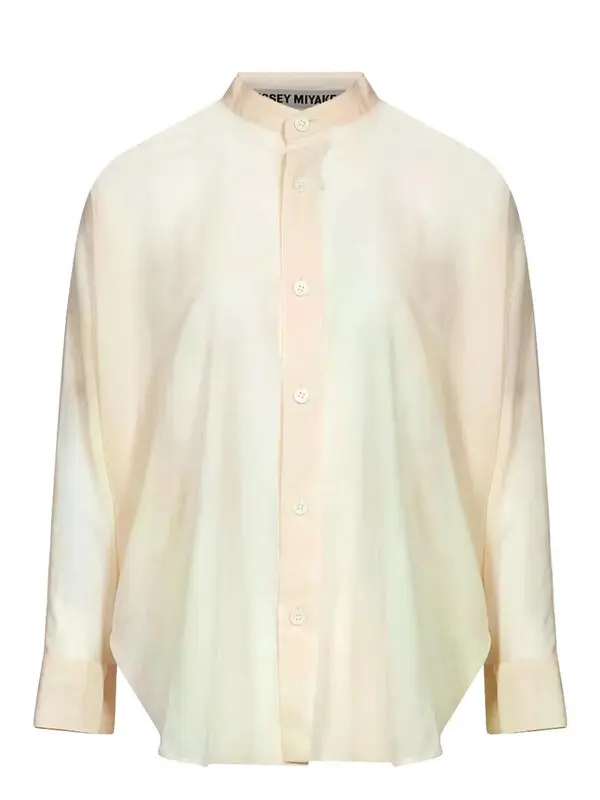 Issey Miyake Sheer Band-collar Shirt - Neutrals