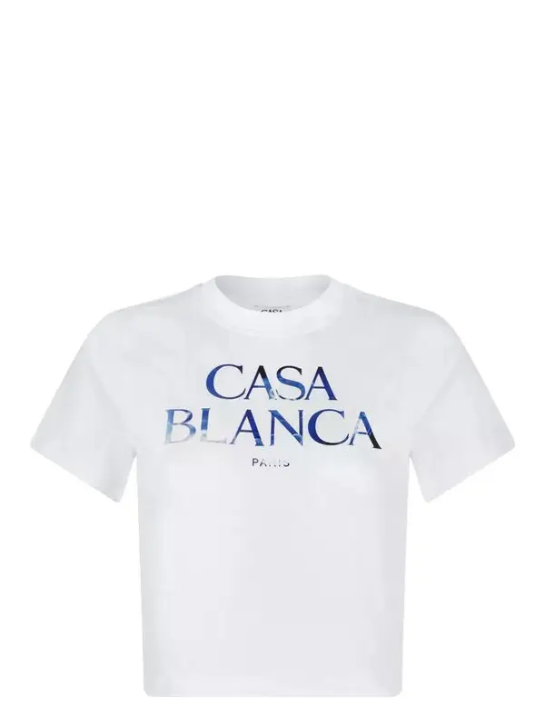 Casablanca Meduse Stacked Logo-print T-shirt - White