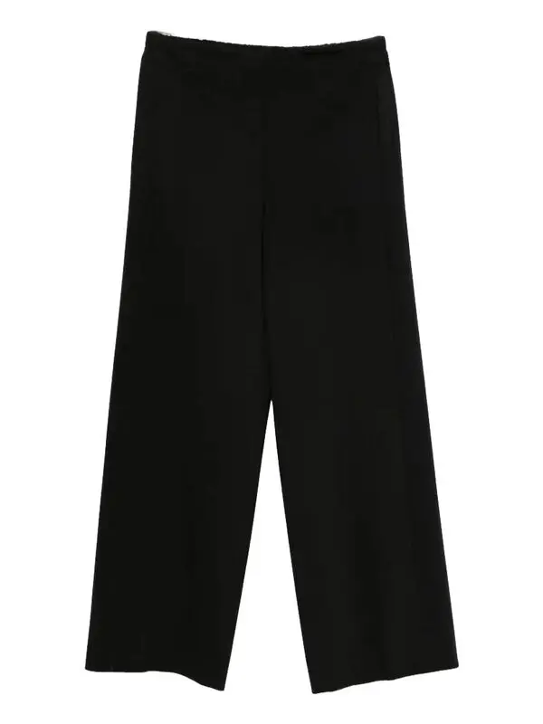 VIA MASINI 80 Elasticated-waist Wide-leg Trousers - Black