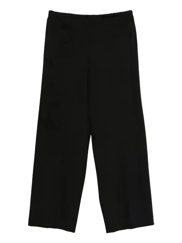 VIA MASINI 80 Elasticated-waist Wide-leg Trousers - Black