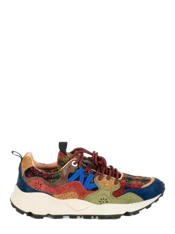 FLOWER MOUNTAIN Yamano 3 Panelled Sneakers - Red