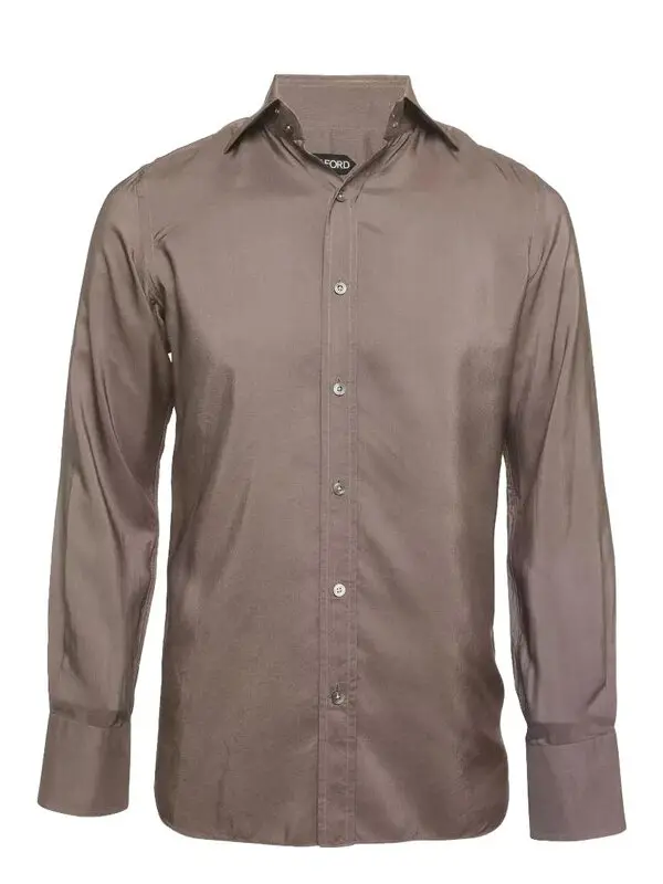TOM FORD Camicia Silk Shirt - Brown