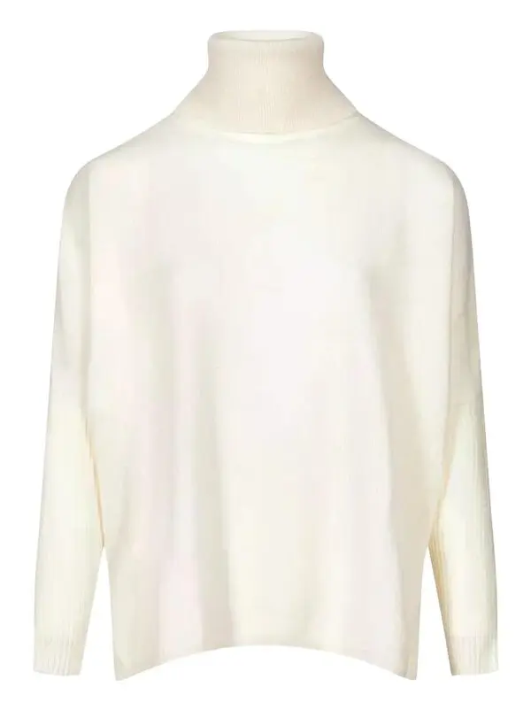 GOTHA Margareth Roll-neck Ribbed-sleeve Sweater - Neutrals