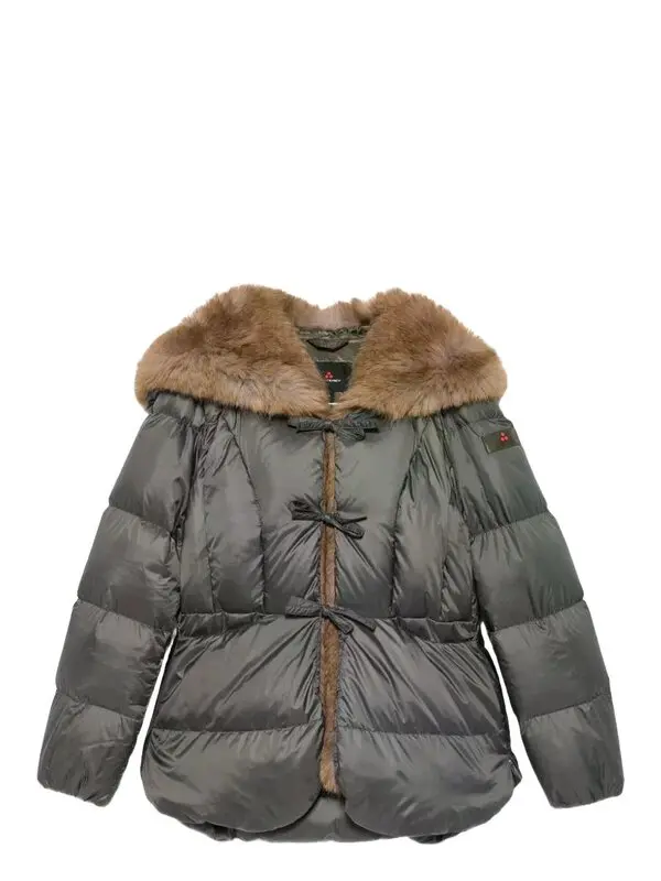 Peuterey Faux-fur Trim Padded Coat - Grey