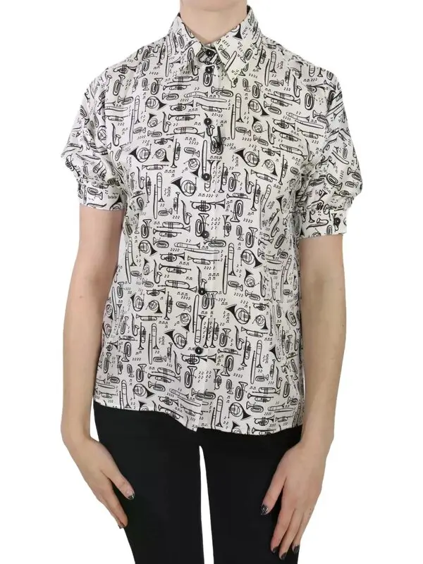 Dolce & Gabbana Trumpet-print Shirt - White