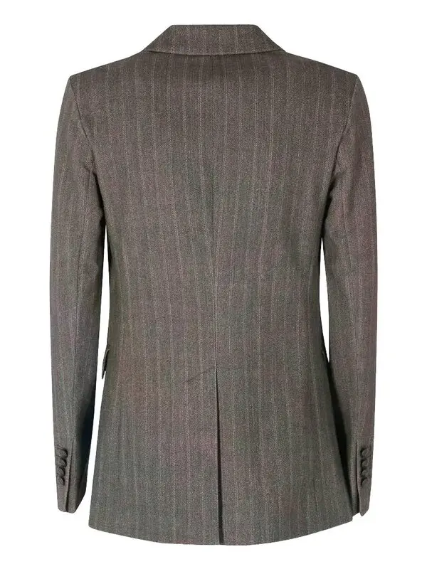 CIRCOLO 1901 Pinstripe Double-breasted Jacket - Brown
