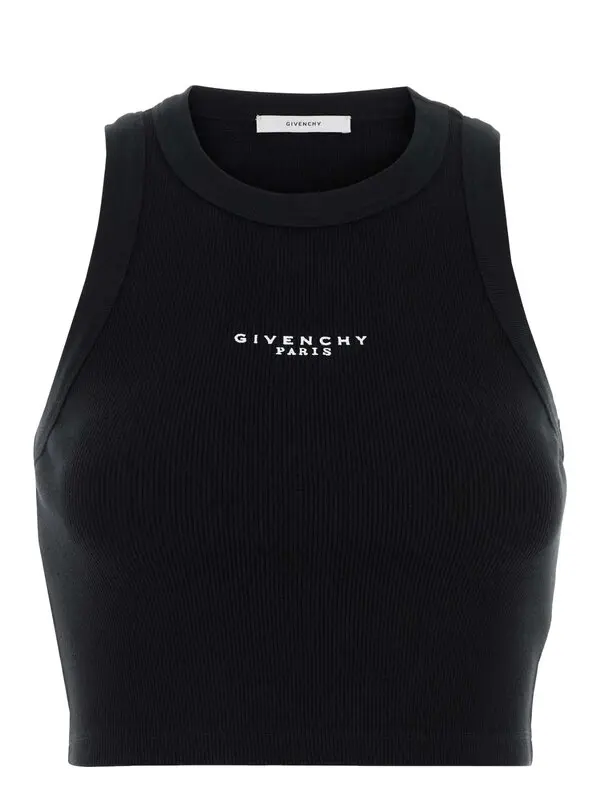 Givenchy Stretch Cotton Crop-top - Black