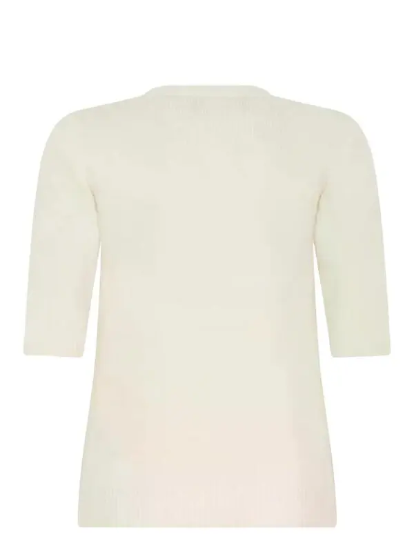 Fabiana Filippi Crystal-embellished Short-sleeve Sweater - Neutrals