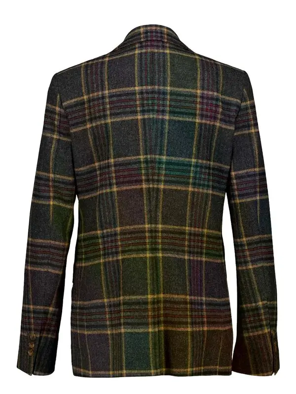 PAULA Houndstooth Embroidered Check Jacket - Grey