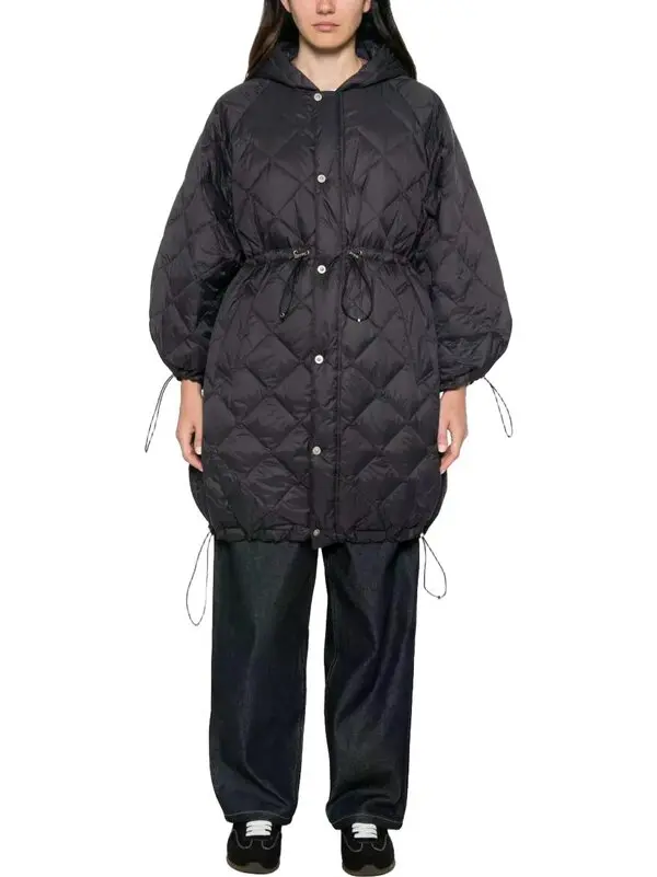 Taion Quilted Hooded Coat - Grey