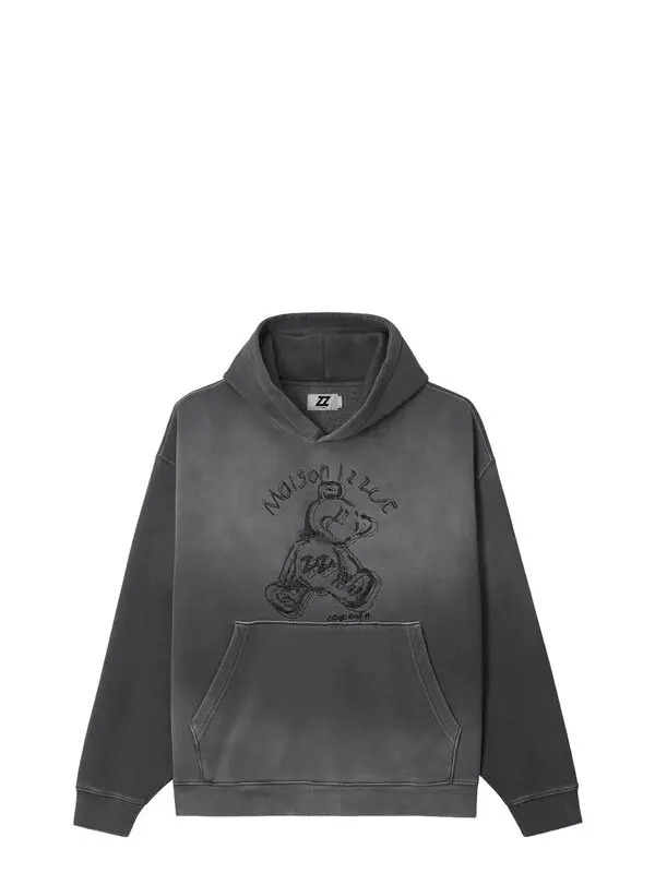 Izzue Graphic-print Cotton Hoodie - Grey
