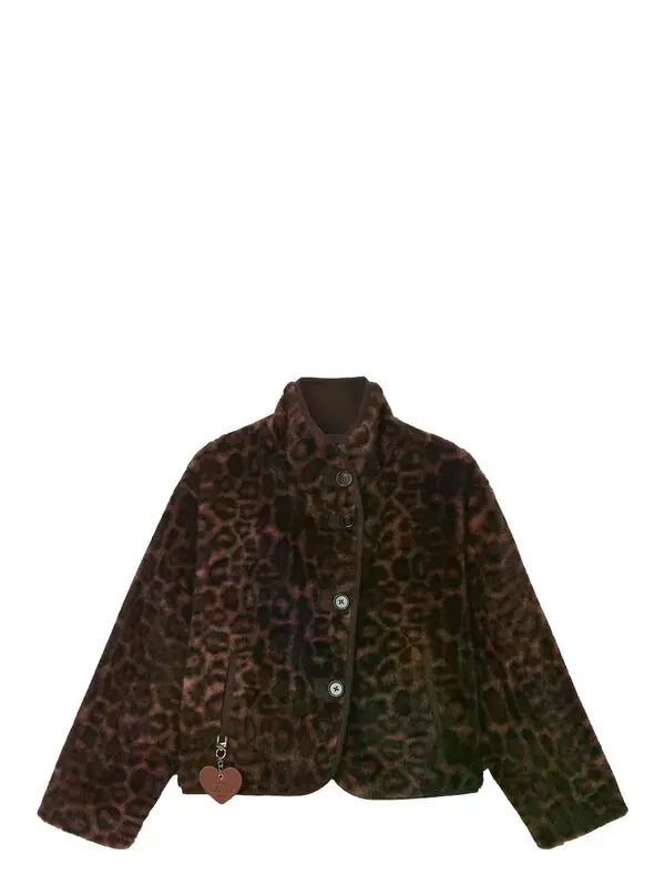 Izzue Leopard-print Faux-fur Jacket - Brown