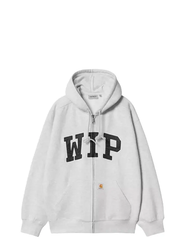Carhartt Work In Progress Logo-appliqué Zip-up Hoodie - Grey