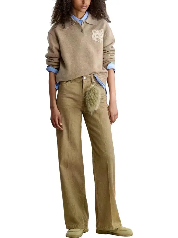 Maison Kitsuné Fox-head Intarsia-knit Sweater - Neutrals