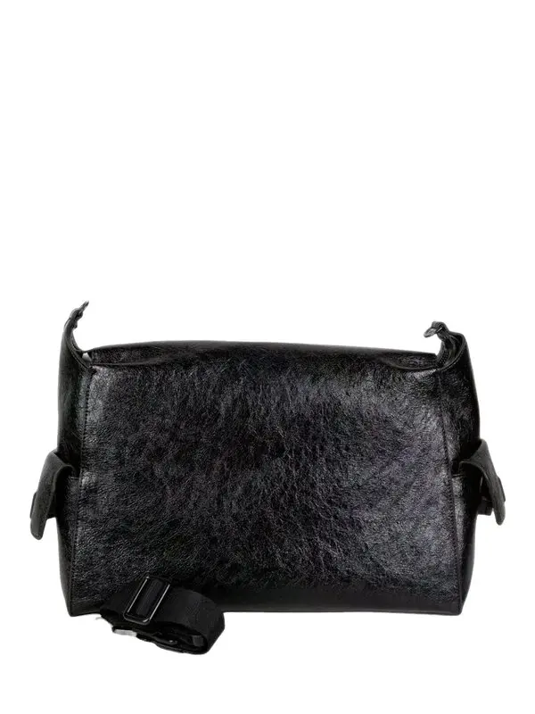 ERMANNO FIRENZE Crinkled-finish Shoulder Bag - Black