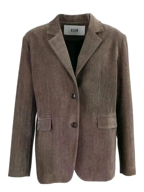 ELEH Corduroy-effect Single-breasted Blazer - Brown