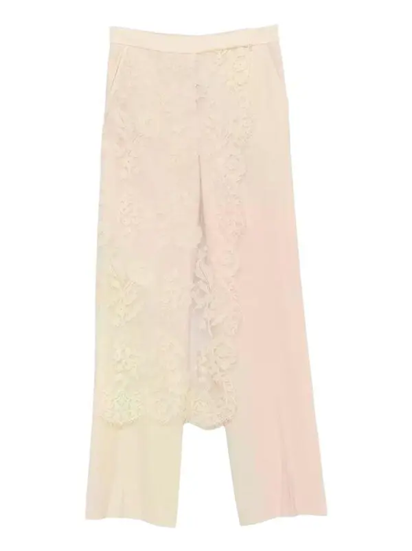 Zimmermann Valiant Lace-panelled Tailored Trousers - Neutrals