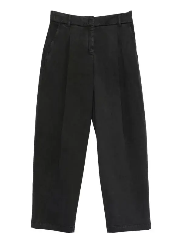 VIA MASINI 80 Pleated Straight-leg Trousers - Black