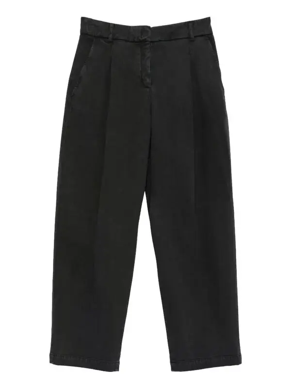 VIA MASINI 80 Pleated Straight-leg Trousers - Black