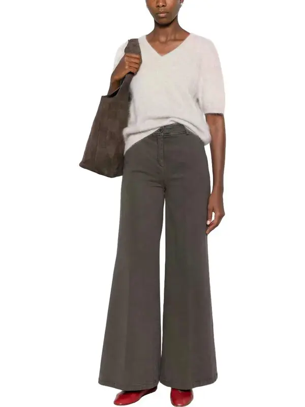 VIA MASINI 80 Wide-leg Trousers - Grey