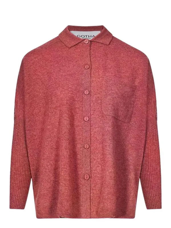 GOTHA Andrea Button-up Chest-pocket Sweater - Red
