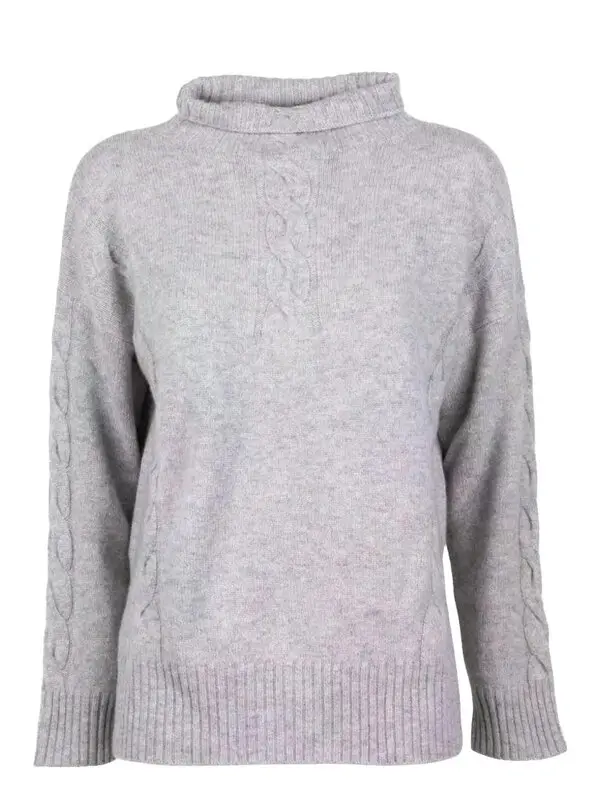 KANGRA Cable-knit Roll-neck Sweater - Grey