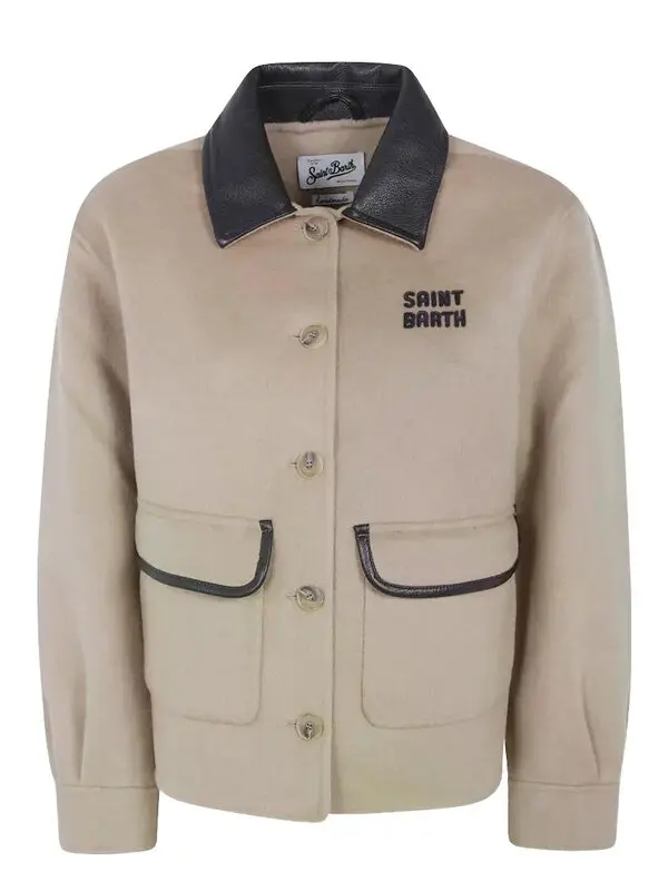 MC2 SAINT BARTH Logo-patch Button-up Jacket - Neutrals