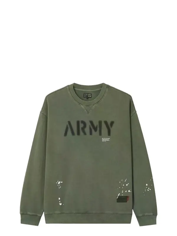 Izzue Paint-splatter Logo-print Sweatshirt - Green