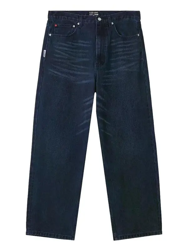Izzue Whiskered Straight-leg Jeans - Blue