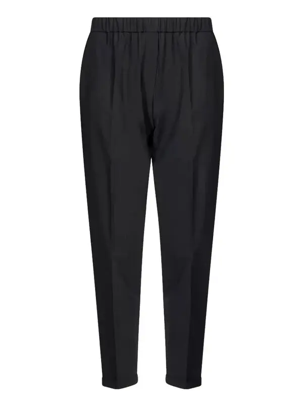 Antonelli Firenze Rosalba Cigarette Elasticated-waistband Cropped Trousers - Black