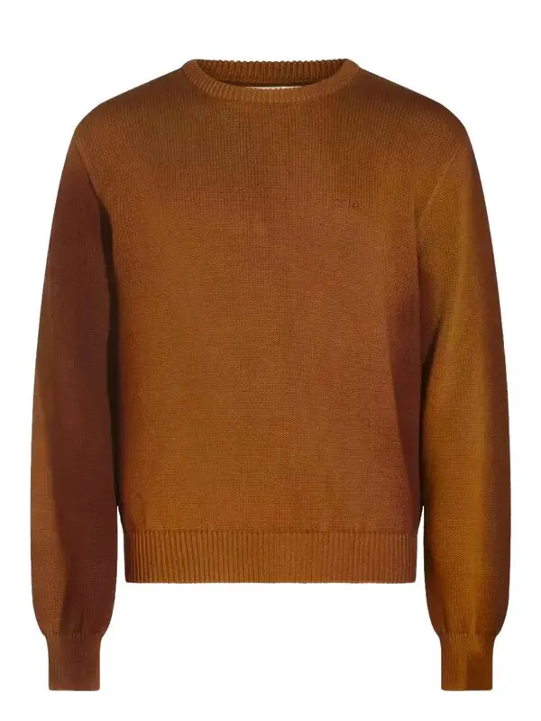 ARTE ANTWERP Logo-embroidered Ribbed-knit Sweater - Brown