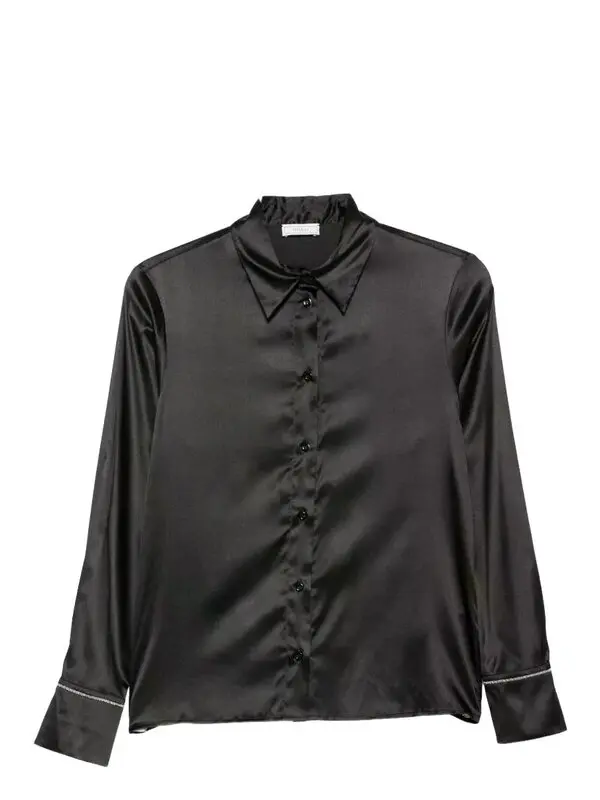 Peserico Satin-finish Button-up Shirt - Black