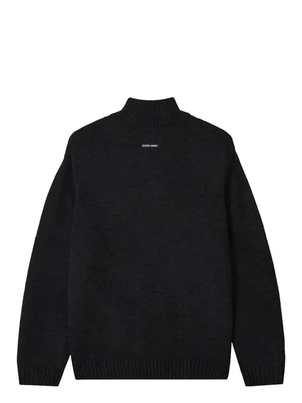 Izzue Half-zip Logo-patch Sweater - Black