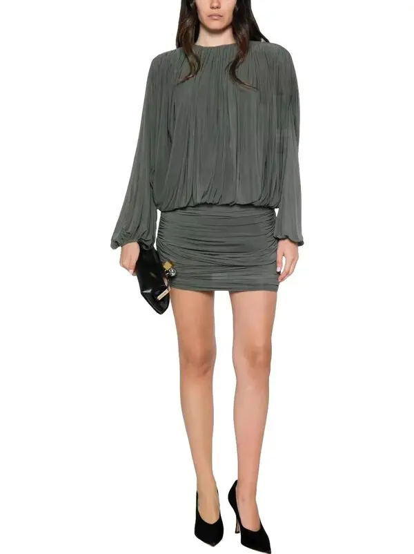 Magda Butrym Ruched Gathered-detailing Mini Dress - Grey