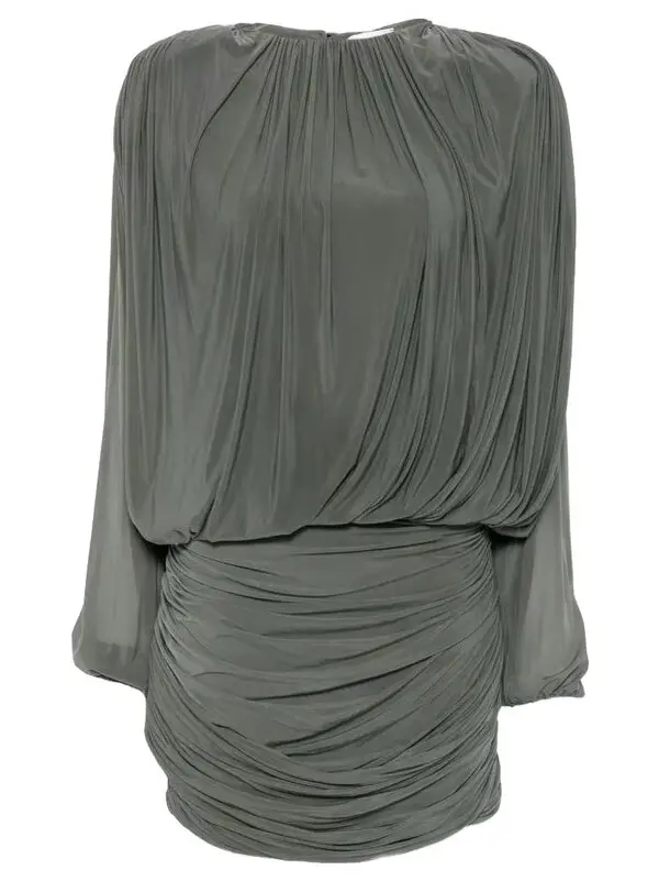 Magda Butrym Ruched Gathered-detailing Mini Dress - Grey
