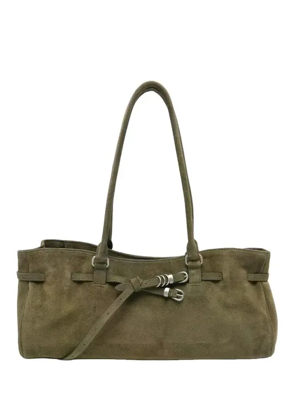 MARGESHERWOOD Buckle-detail Suede Shoulder Bag - Green