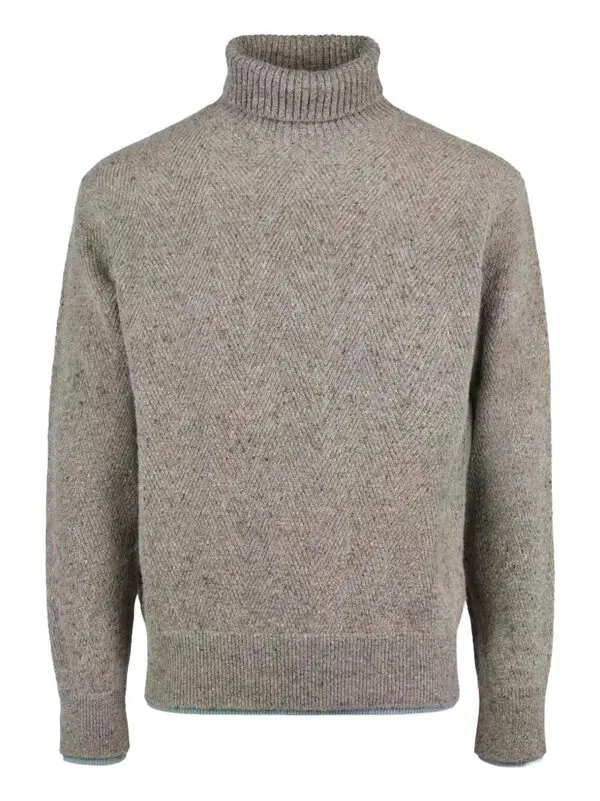 TOD'S Herringbone Turtleneck - Grey