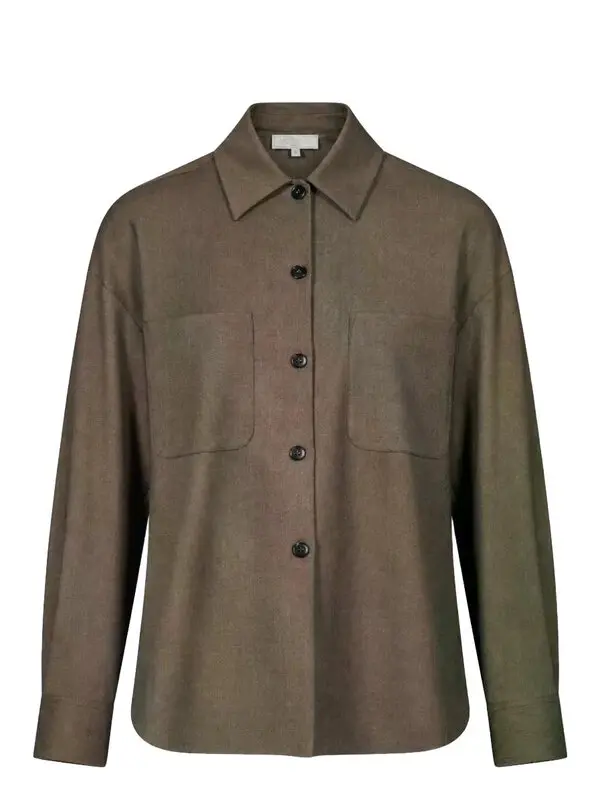 Antonelli Firenze Azalea Oversized Chest-pocket Shirt - Brown