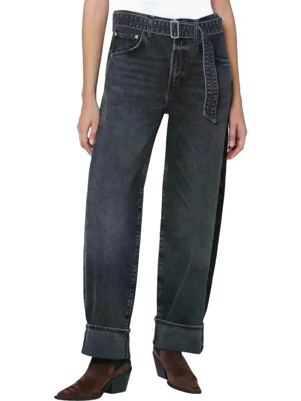 AGOLDE Belted Turn-up Jeans - Black