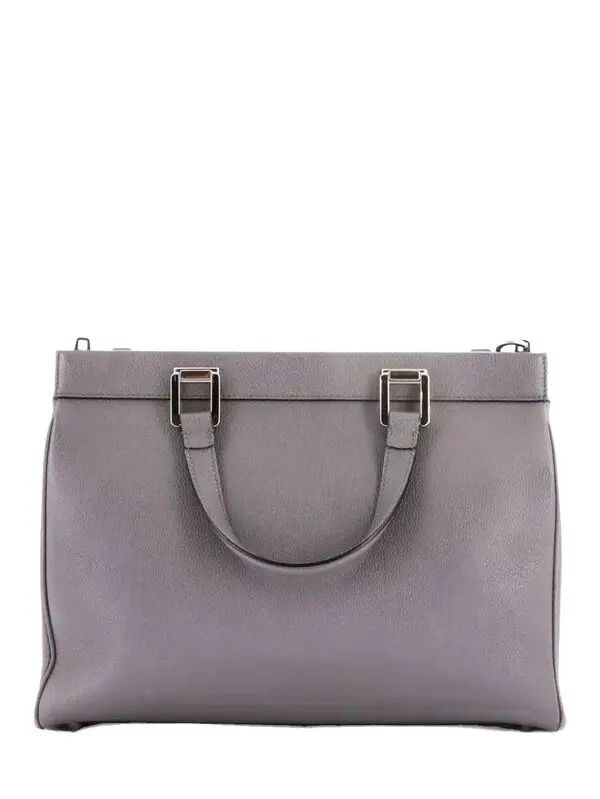 Gucci Zumi Top Handle Bag Leather Medium Satchel - Grey