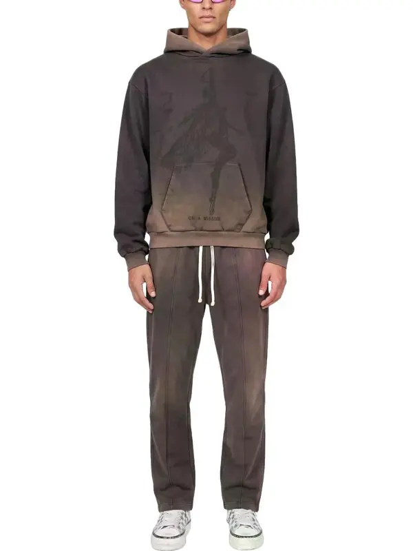 REPRESENT 247 Fallen Angel Graphic-print Faded-effect Hoodie - Brown