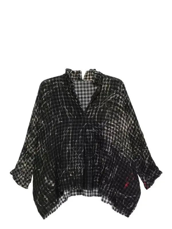 DANIELA GREGIS Check-pattern Blouse - Black