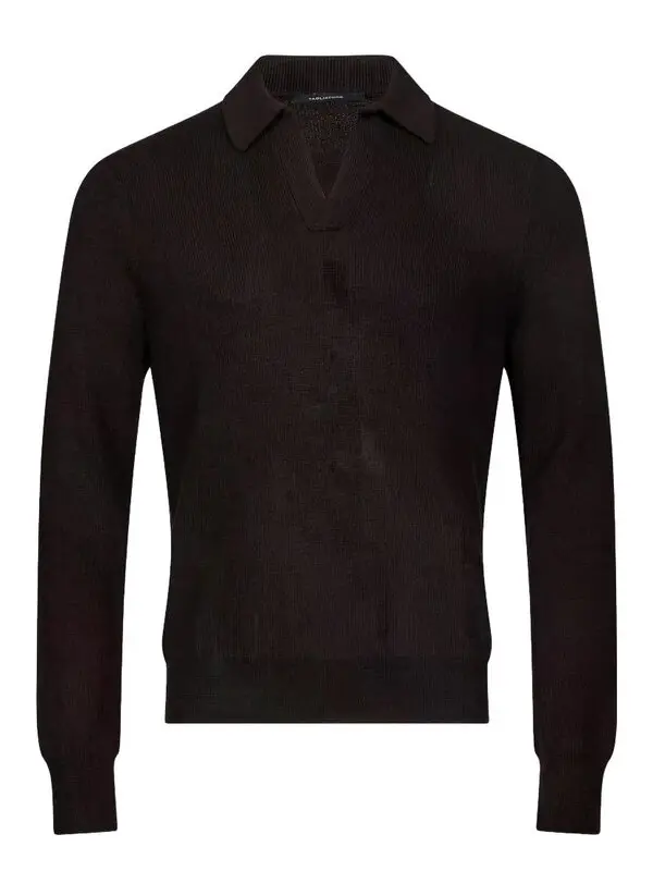 Tagliatore Zayn Long-sleeve Polo Shirt - Brown