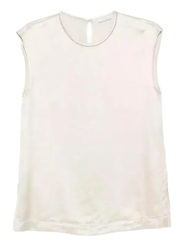 Peserico Bead-trim Sleeveless Top - Neutrals