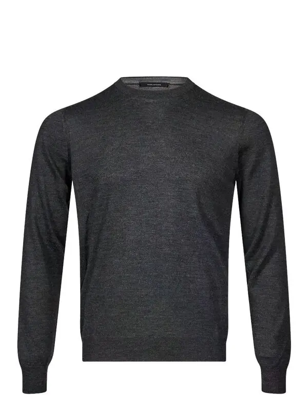 Tagliatore Crew-neck Fine-knit Sweater - Grey
