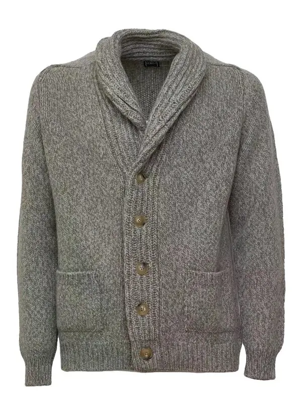 Fedeli Quito Shawl-collar Cardigan - Grey