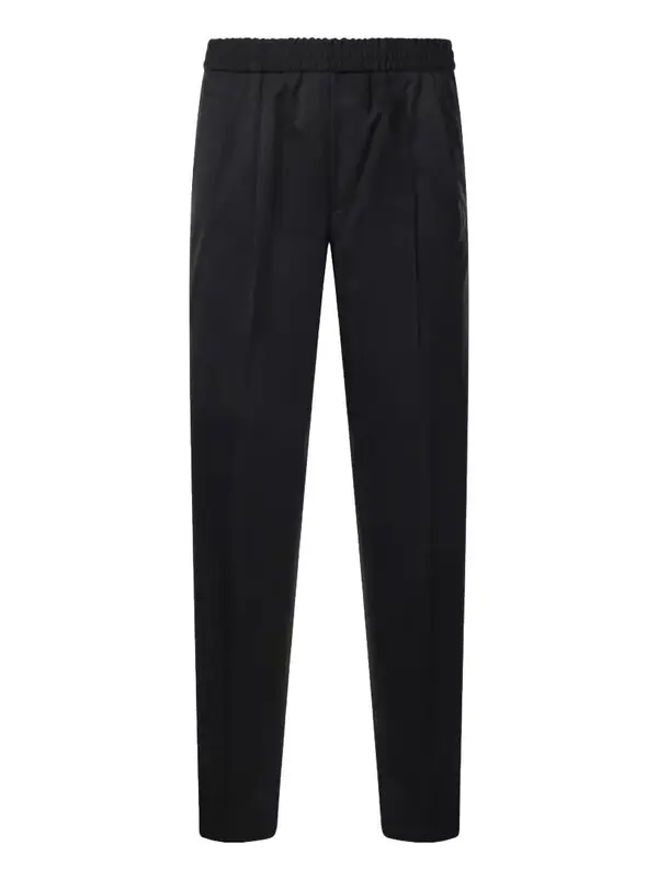 Zegna Elasticated-waist Pleated Trousers - Black