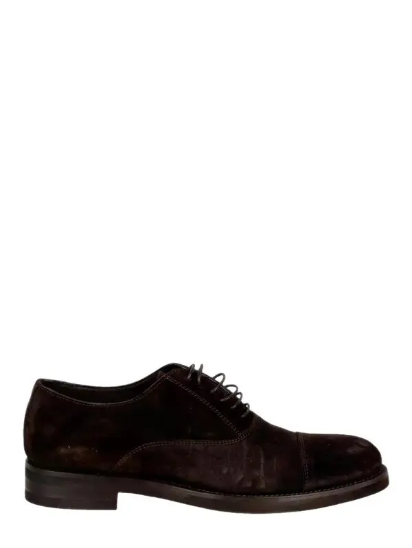 FRANCO FEDELE Cap-toe Suede Lace-up Oxford Shoes - Brown